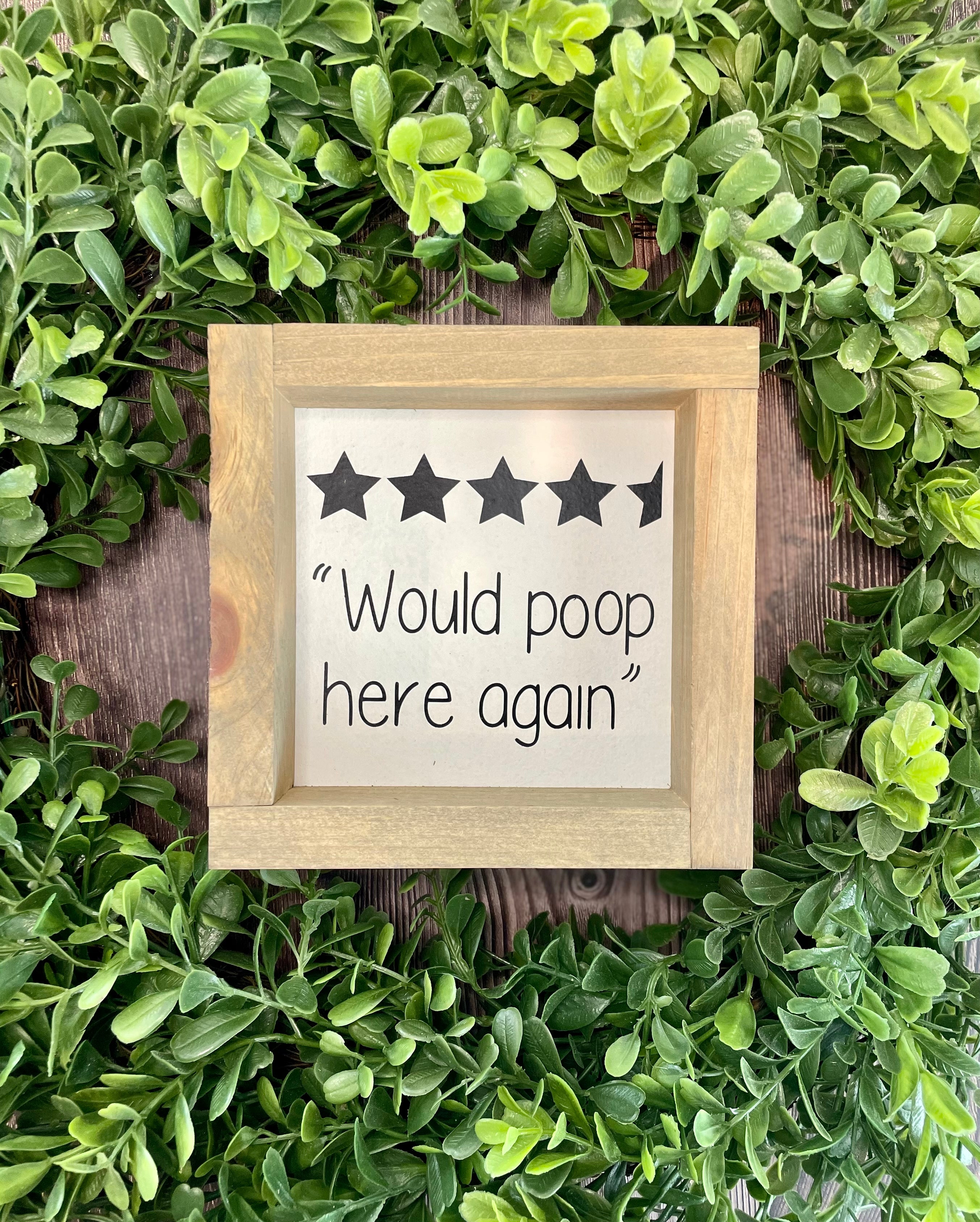 6x6 5 Star Poop Wooden Sign – What Matters Most Designs